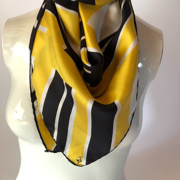 Vintage | Accessories | Vintage Angles Pattern Scarf Handrolled Edges ...